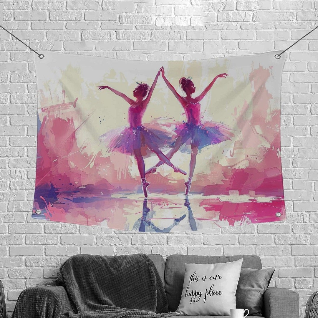 Ballet Wall Art, Dance Wall Decor, Elegance Tapestry, Expressive Canvas ...