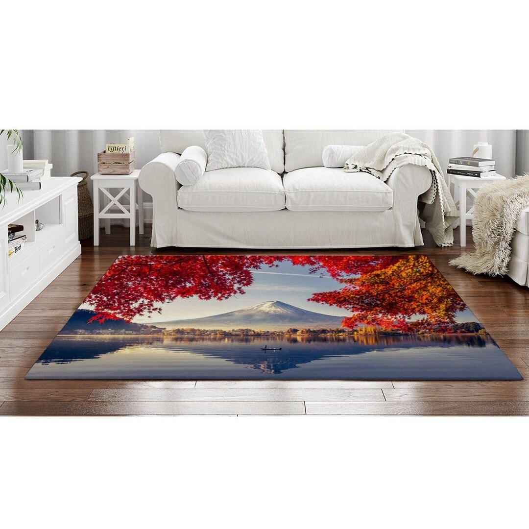 Mt Fuji Area Rug: Autumn Japanese Nature Park Decor - Etsy