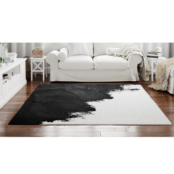 Black and White Rug - Etsy