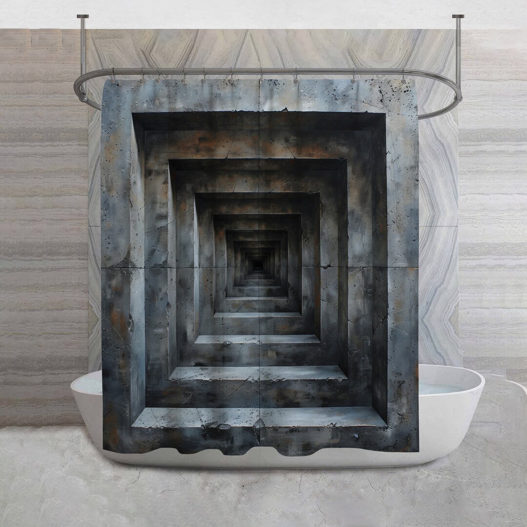 Infinite Tunnel Shower Curtain, Abstract Minimalist Bathroom Decor - Etsy