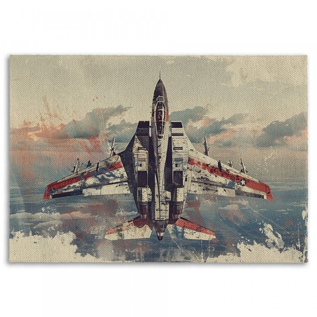 Fighter Jet Rug, Military Rugs, Aircraft Area Rug, Abstract Living Room ...