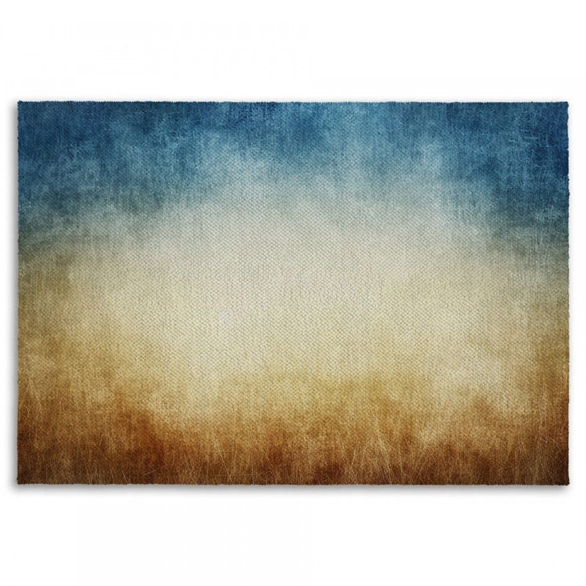 Blue and Brown Gradient Area Rug: Modern Grunge Rug - Etsy