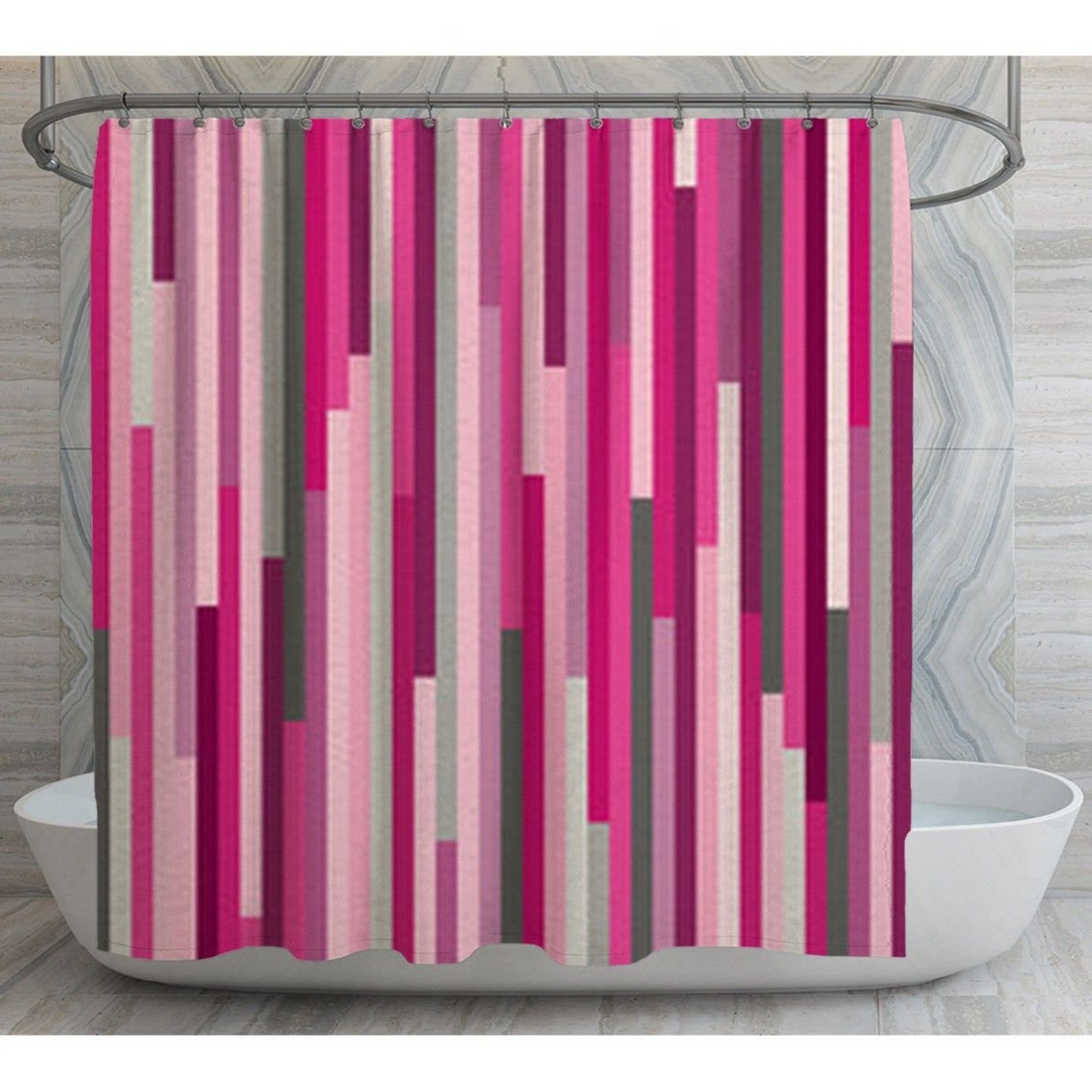 Pink Shower Curtains Hot Pink Shower Curtain Fuchsia Etsy