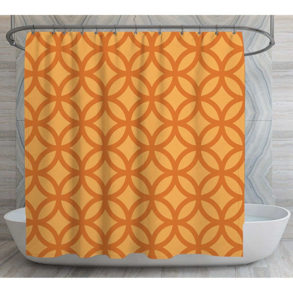 Orange Shower Curtains Orange Trellis Pattern Shower Etsy
