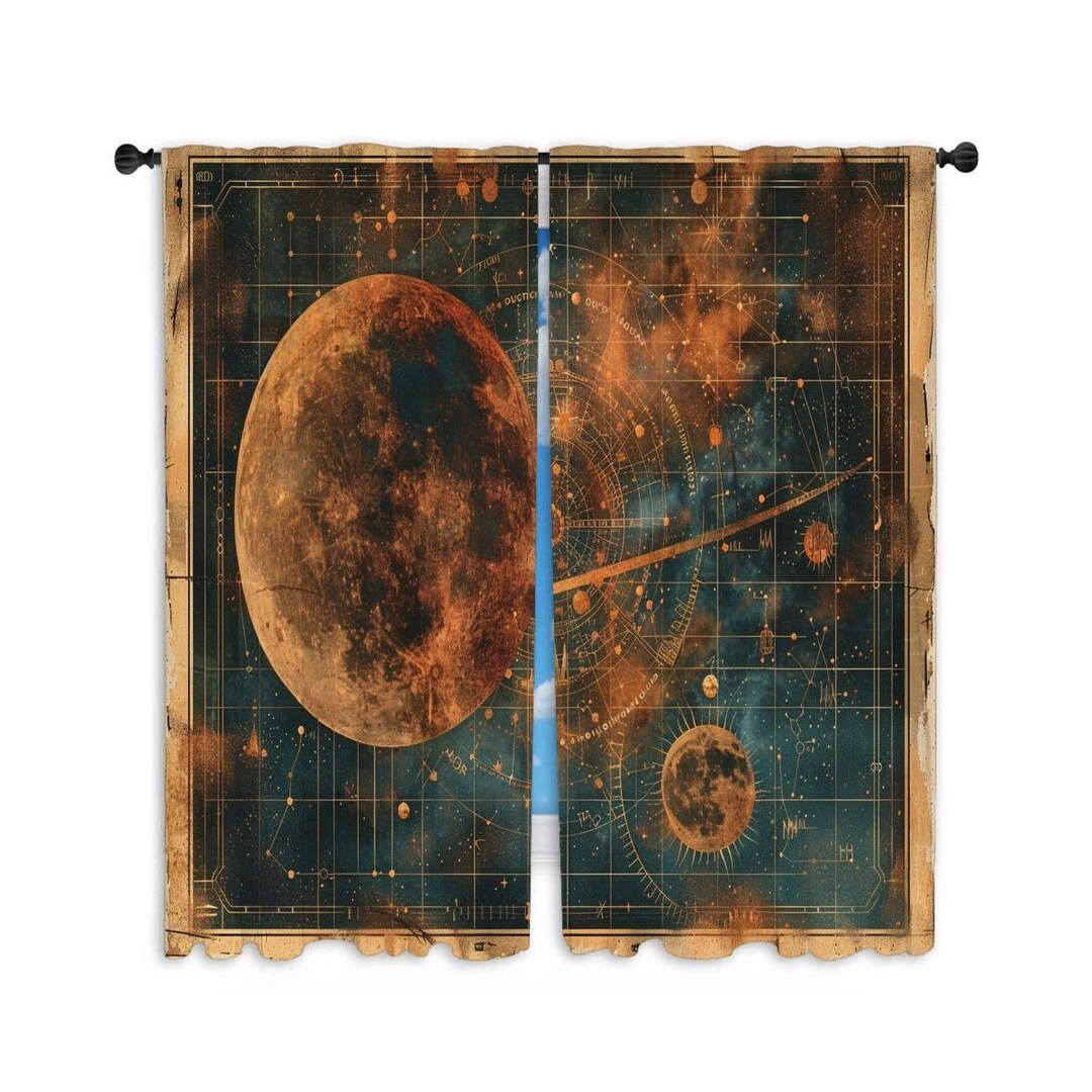 Astronomy Window Curtain, Science Curtains, Educational Curtain Panel ...