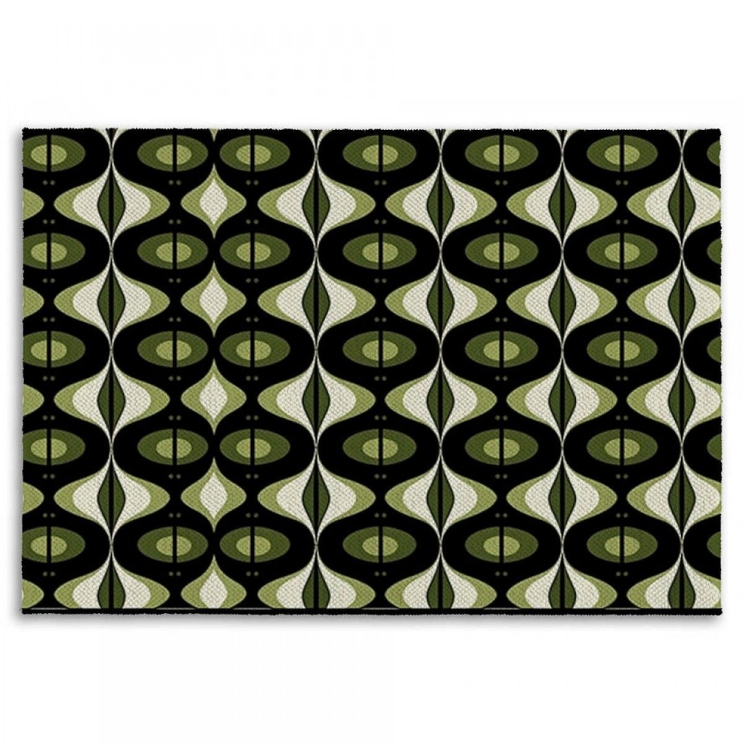 Geometric Rug, Symmetrical Rugs, Groovy Area Rug, Retro Living Room ...