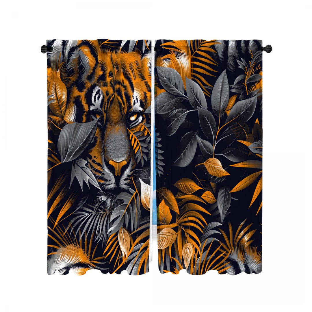 Tiger Window Curtain, Animal Curtains, Wildlife Custom Sizes, Exotic ...