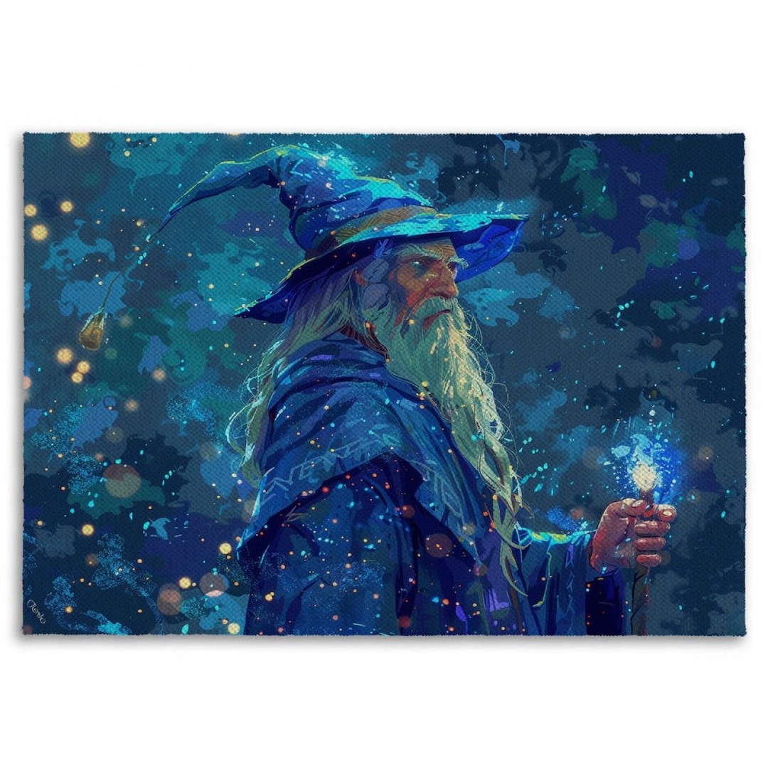 Wizard Rug, Fantasy Rugs, Mystical Area Rug, Painting Living Room Rugs ...