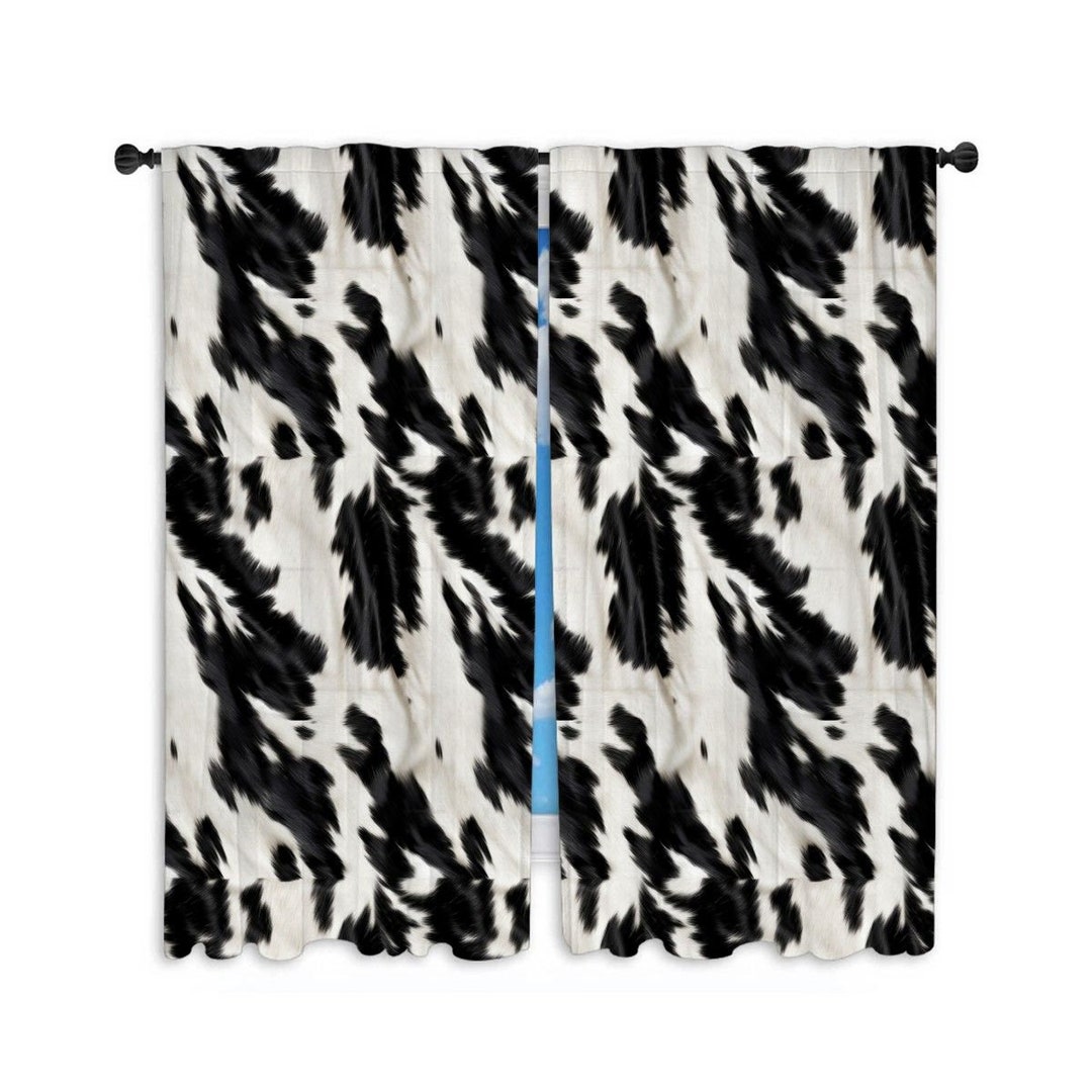 Cow Window Curtain, Animal Print Curtains, Modern Curtain Panel ...