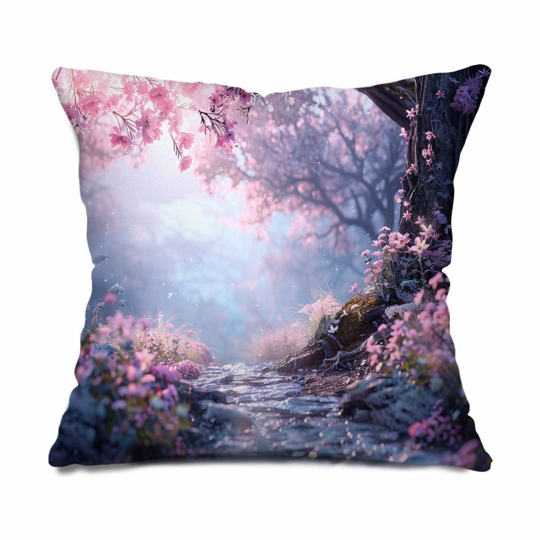 Cherry Blossoms Pillow, Nature Pillow Cover, Tranquil Throw Pillow ...