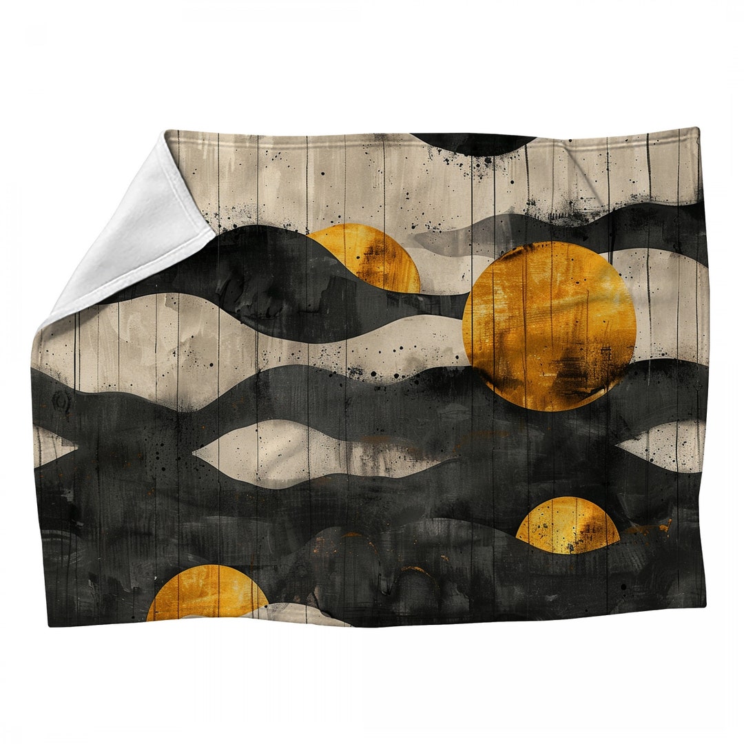 Wavy Surface Blanket, Abstract Blankets, Modern Sherpa Blanket, Edgy ...