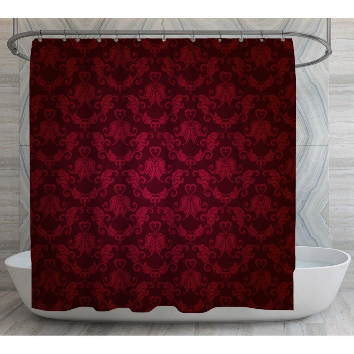 Burgundy and gold shower curtain store