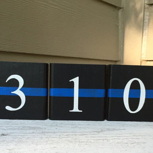 LEO Law Enforcement Badge Numbers Home Decor Wood Blocks - Etsy