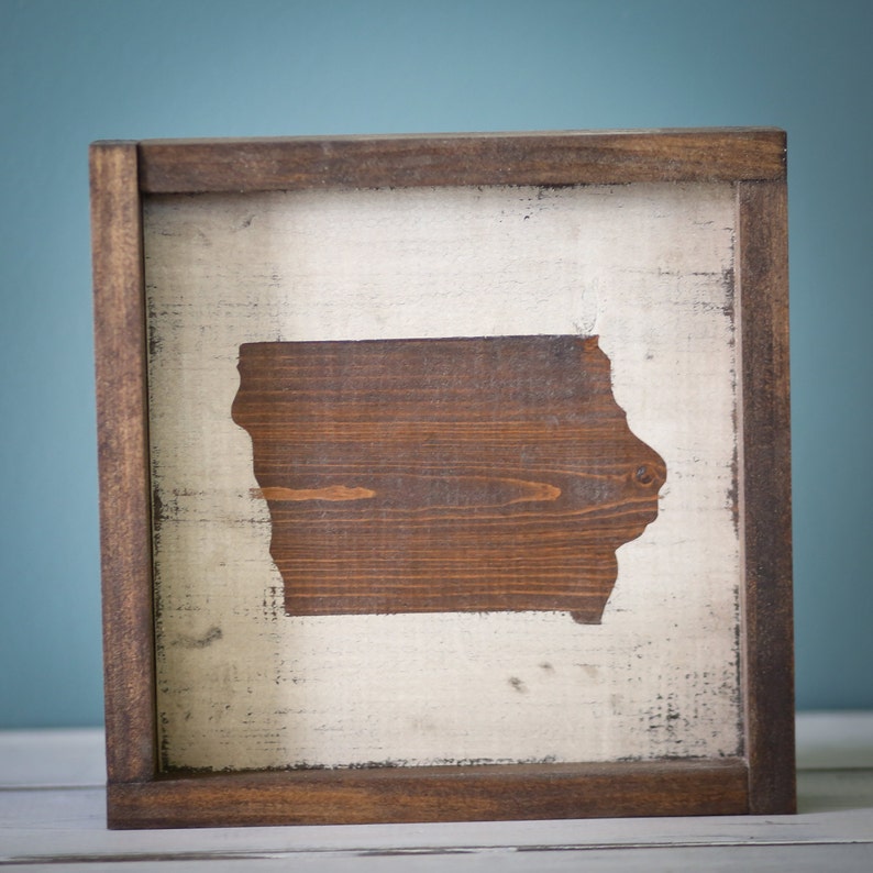Iowa Native ALL STATES AVAILABLE wood Sign Boxed Sign - Etsy