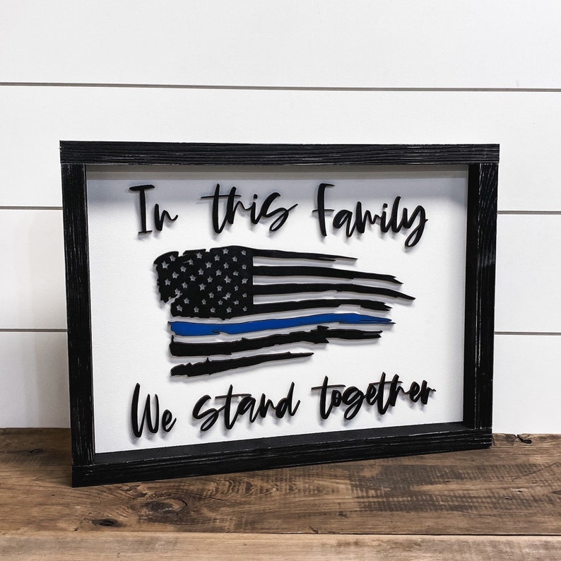 In This Family We Stand Together wood Sign Boxed Sign - Etsy