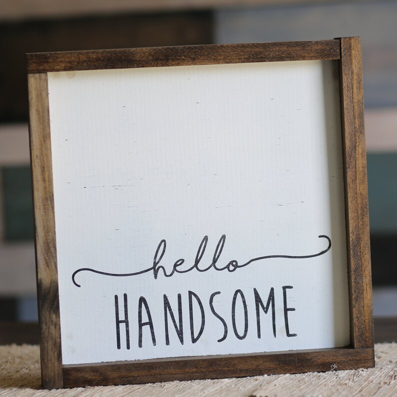 Good Morning Gorgeous Hello Handsome wood Sign Boxed Sign | Etsy