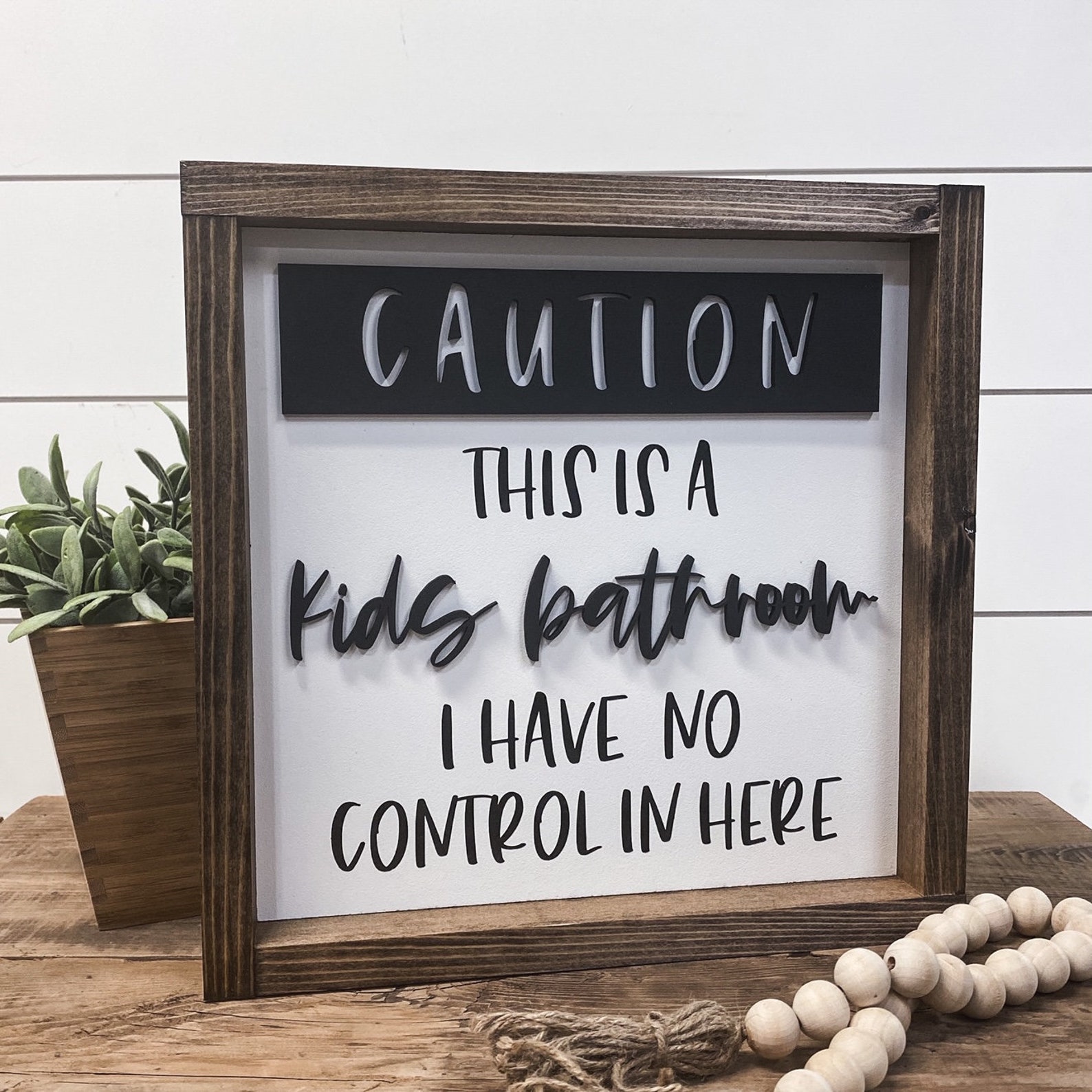 Caution : Kids Bathroom bathroom Sign Wood Sign Home Decor - Etsy
