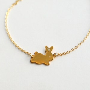Gold Rabbit Necklace, Bunny Necklace, Gold Rabbit, Rabbit Bunny Pendant ...