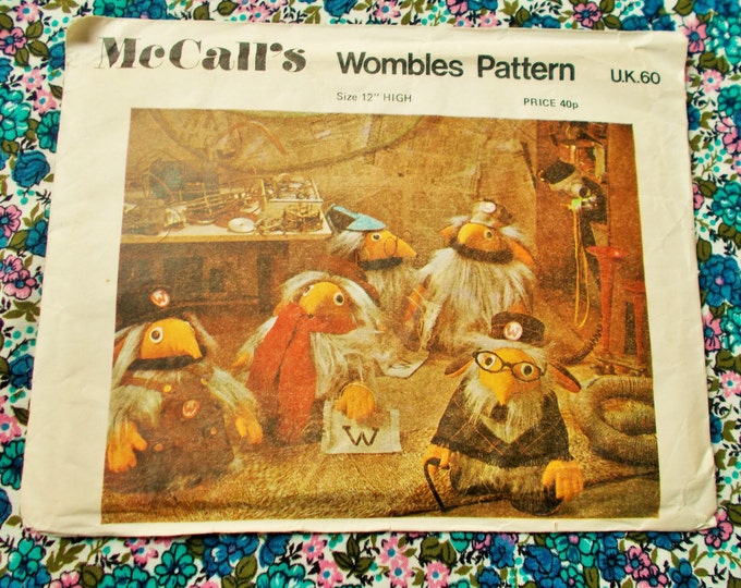 Mccall's Sewing Pattern 1974 Womble Toy and Clothes Unused and Factory ...