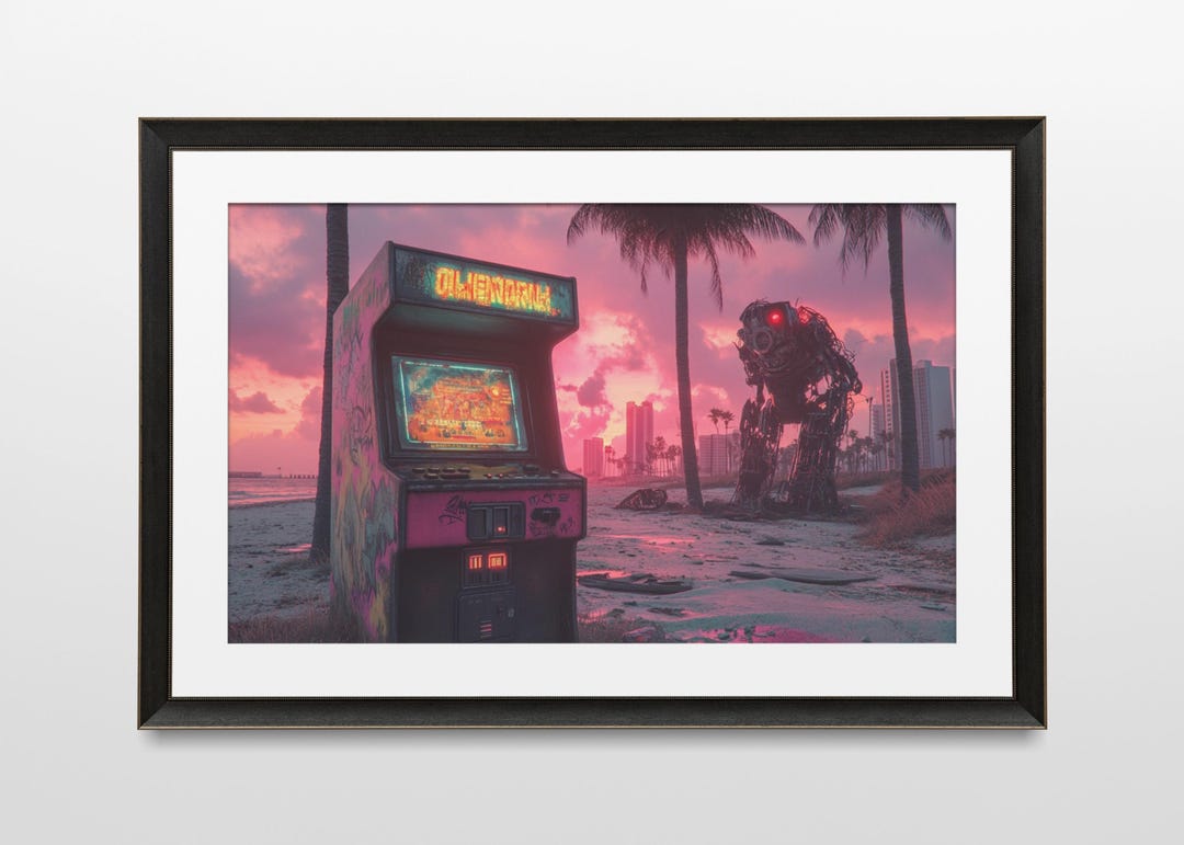 Miami Mech Arcade Art Print, Retro Sci-fi, Dystopian (digital Download ...