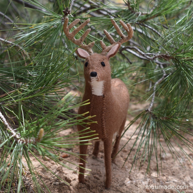 Felt Deer Sewing Pattern: DIY Woodland Stag, Handmade Buck Tutorial in ...