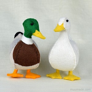 Duck Sewing Pattern & Tutorial: DIY Felt Animal, Realistic Bird Ornament (PDF Pattern in English ...