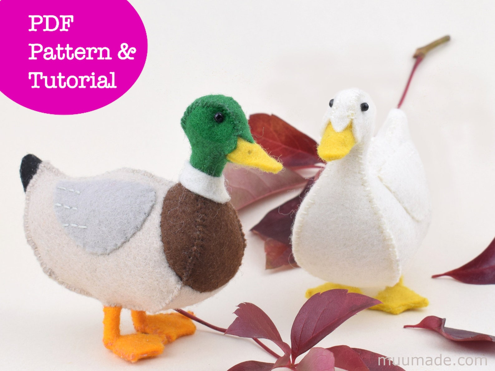 Duck Sewing Pattern Felt Animal Pattern Stuffed Animal - Etsy Israel