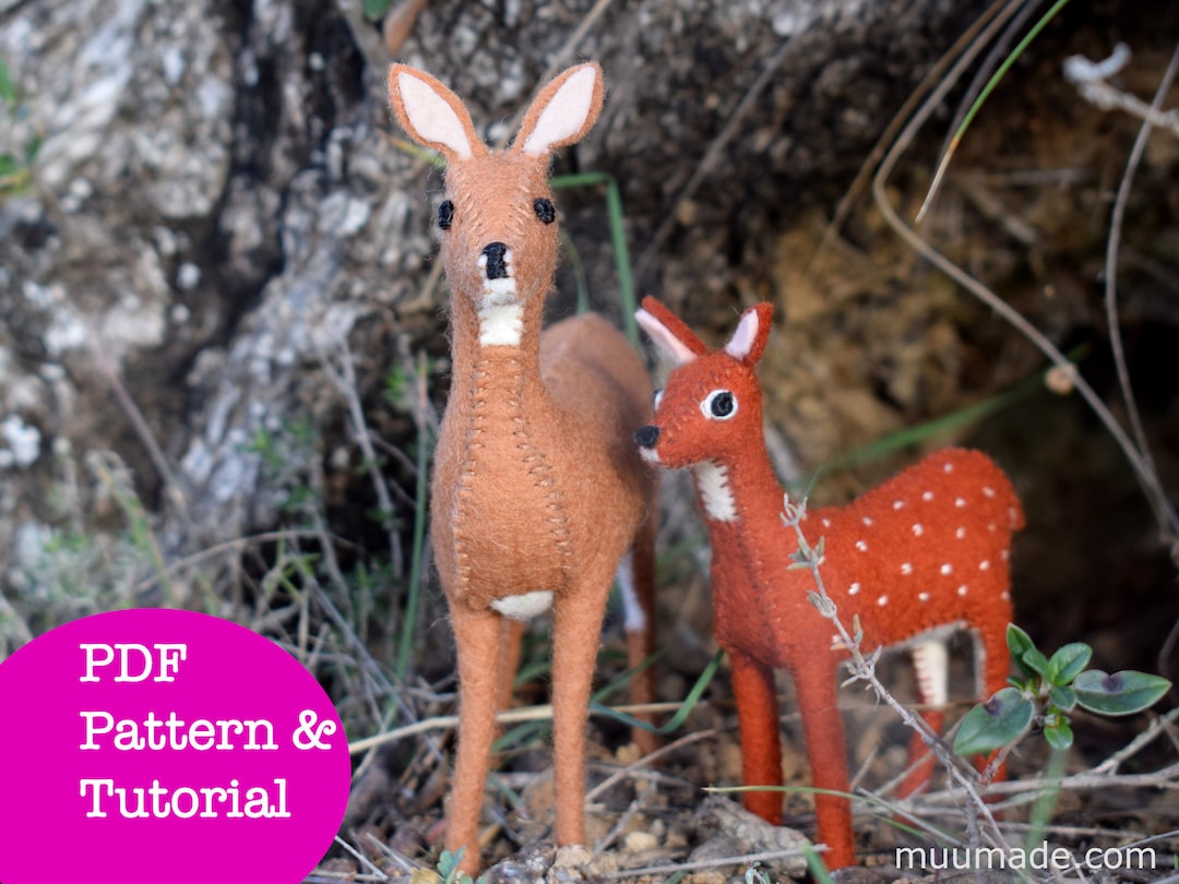 Deer Sewing Patterns: Doe & Fawn Mother Baby Deer Felt - Etsy