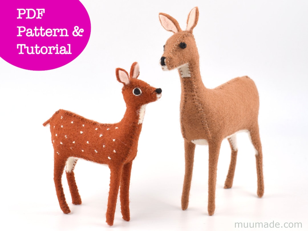 Deer Sewing Patterns: Doe & Fawn Mother Baby Deer Felt - Etsy
