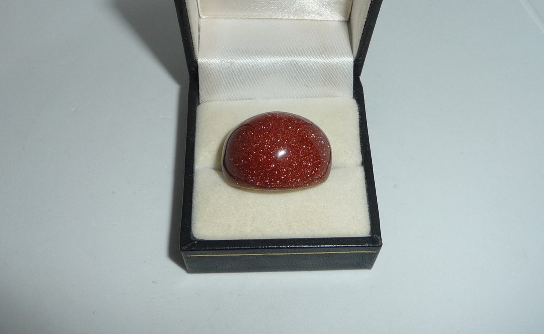 Vintage Whitney Kelly Sterling Silver Goldstone Domed Ring - Etsy