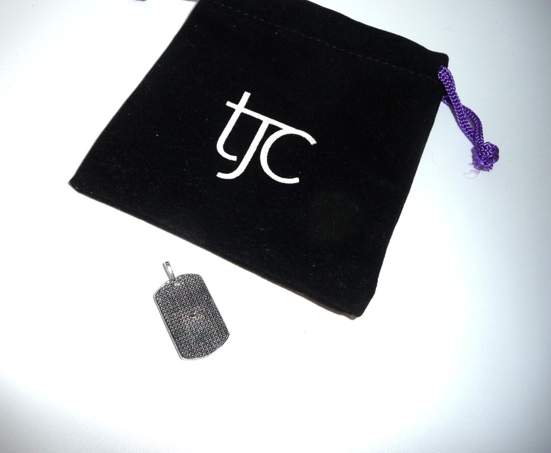 TJC (the Jewellery Channel) Ptb Platinum Bond Tag Pendant With Single ...