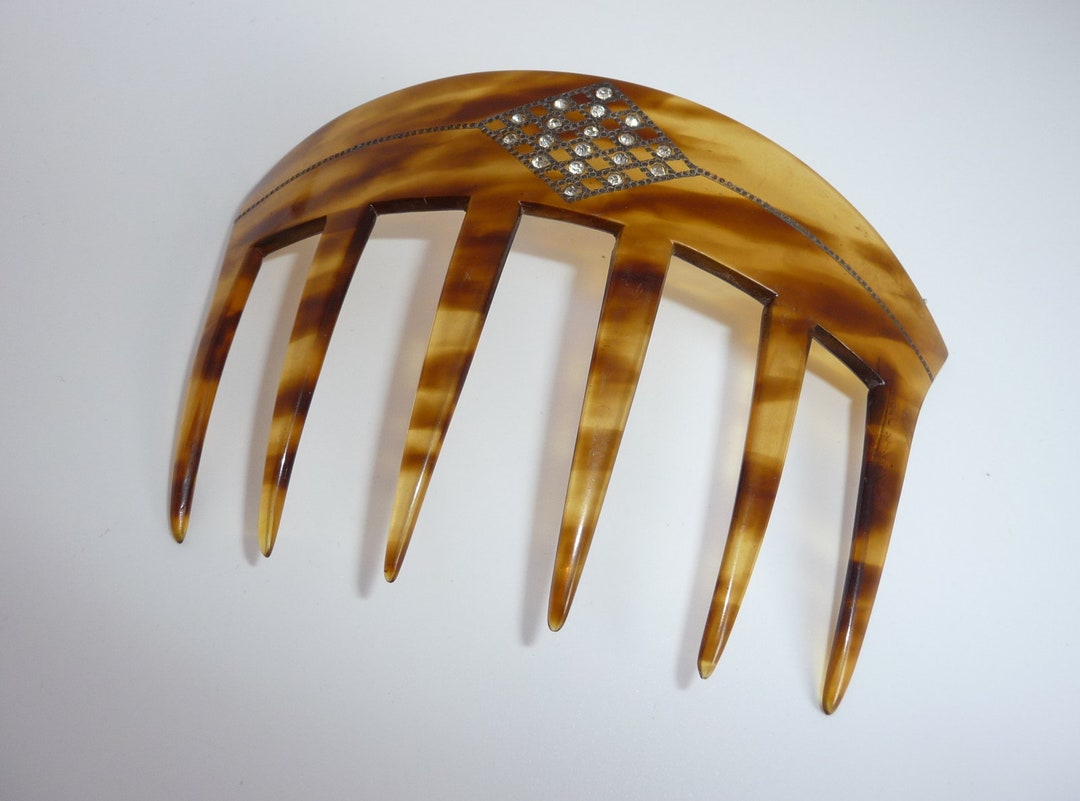 Beautiful Vintage Faux Tortoiseshell Celluloid Pronged Hair Comb ...