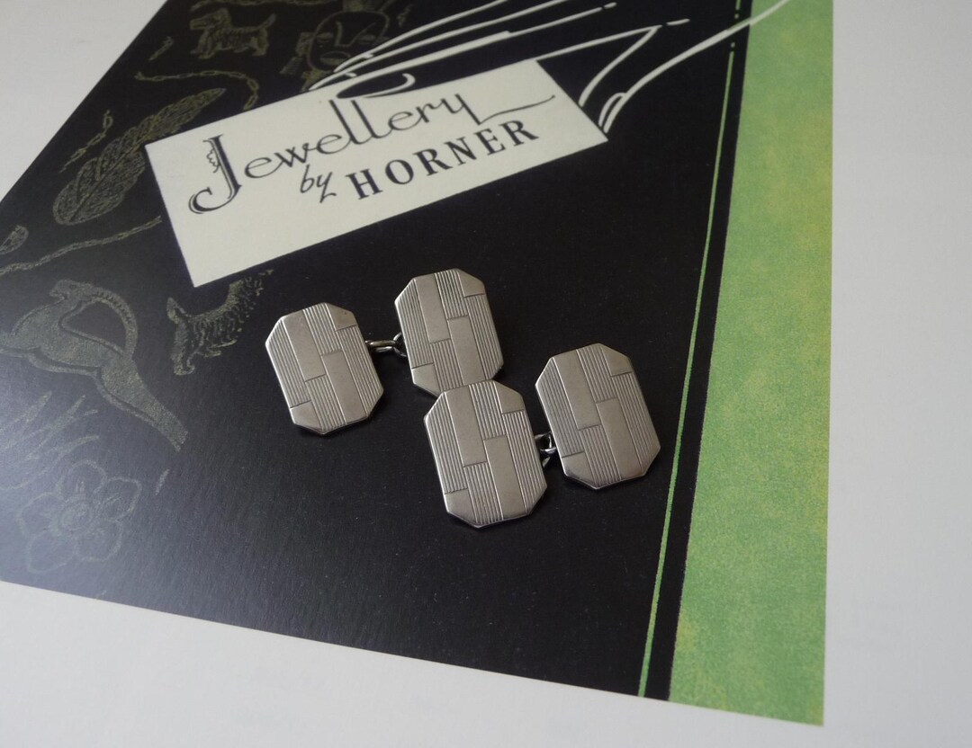 Rare Vintage Art Deco Charles Horner Cufflinks | 1930s Staybrite Steel ...