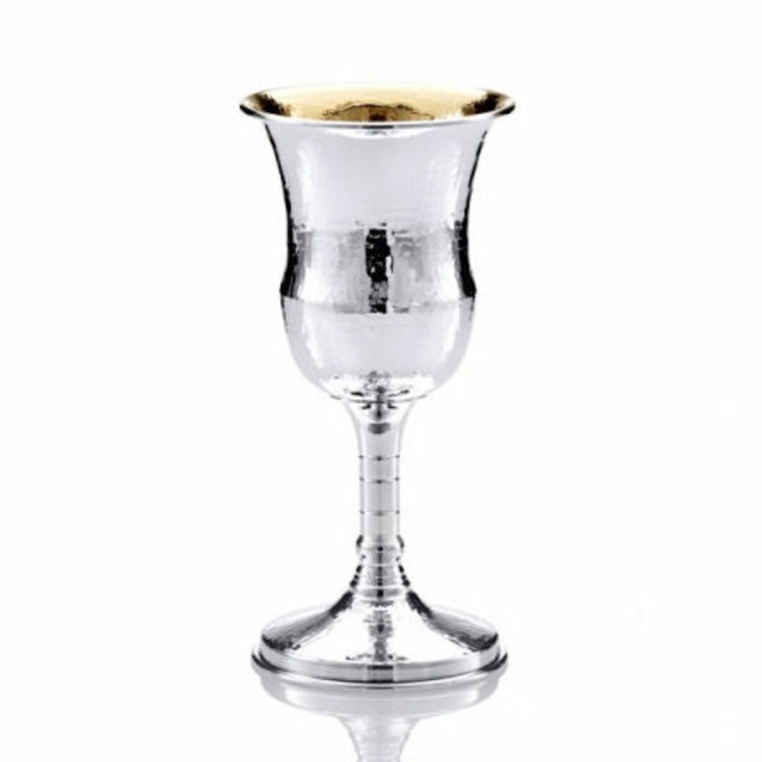 Extra Large Hammered Sterling Silver Goblet. Height 20.4cm. 925 ...