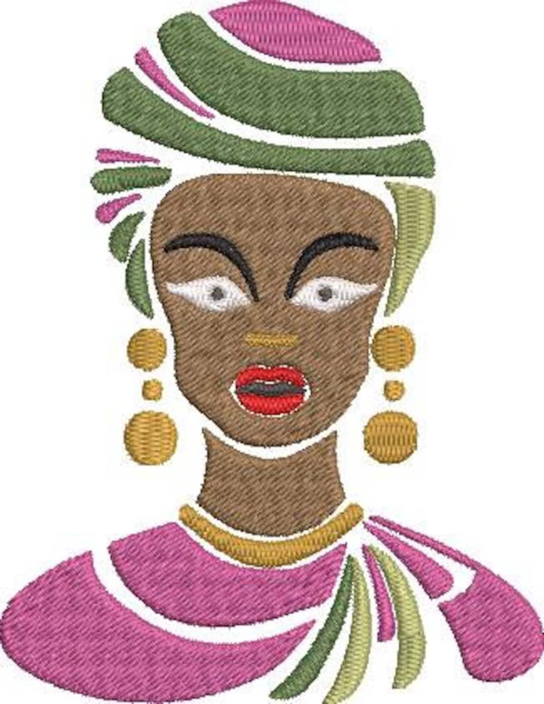 African Woman Machine Embroidery Design Melanin Embroidery - Etsy