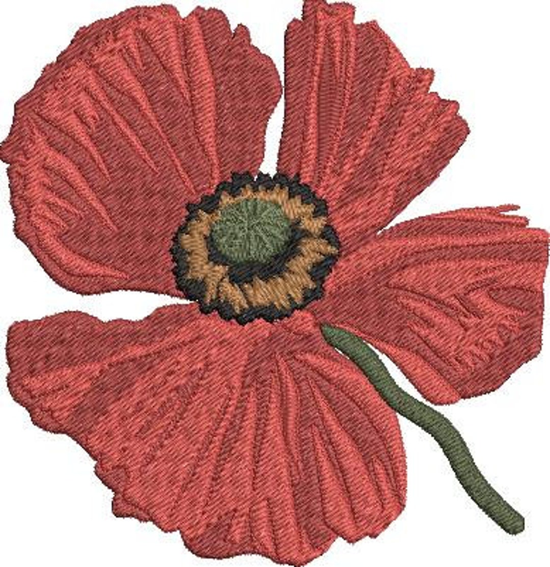 Poppy Machine Embroidery Design, Floral Embroidery, Embroidery Design ...
