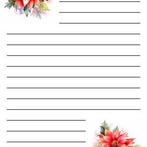 Christmas Printable Stationary, Printable Writing Paper, Letter Writing ...