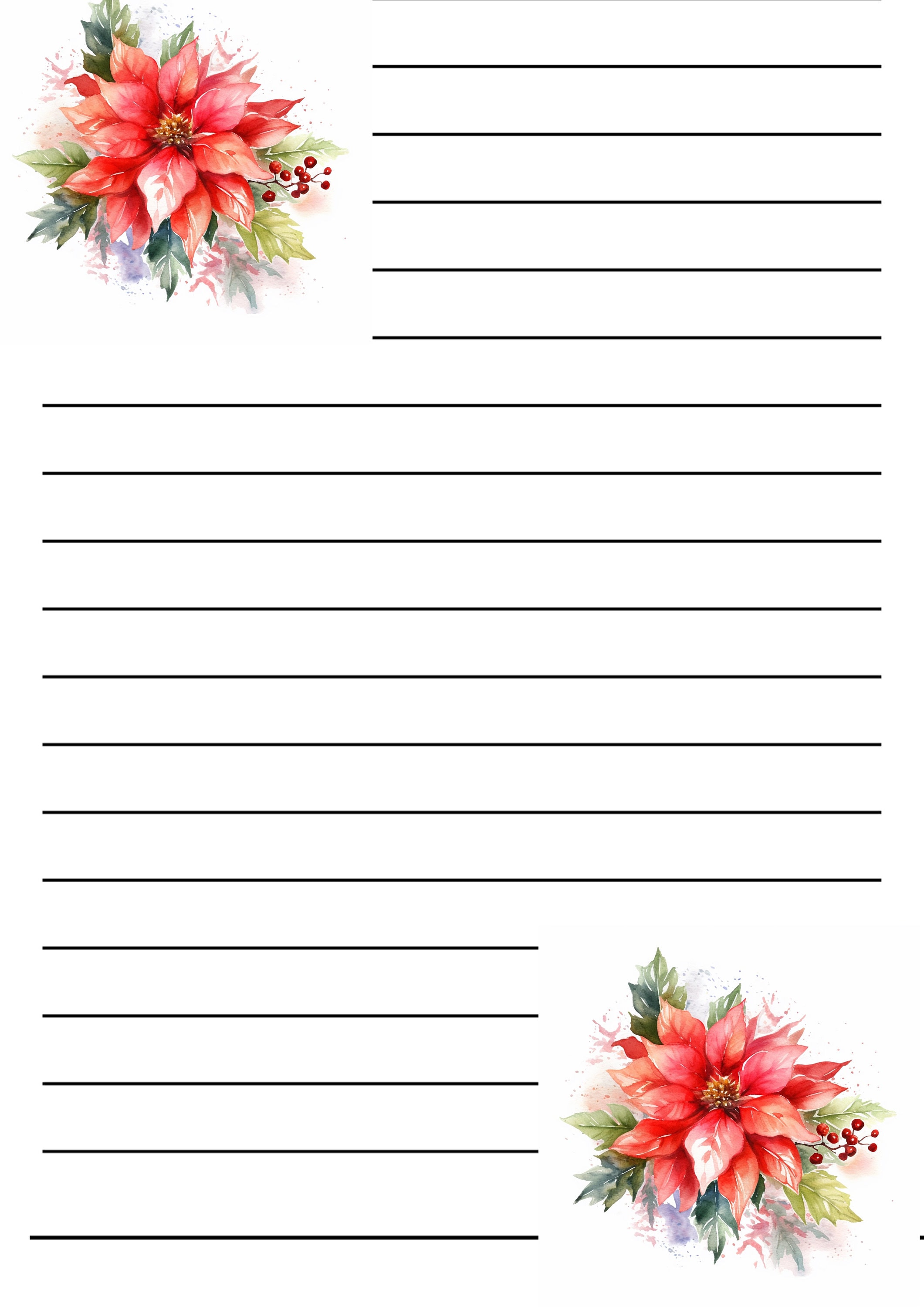 Christmas Printable Stationary Printable Writing Paper - Etsy