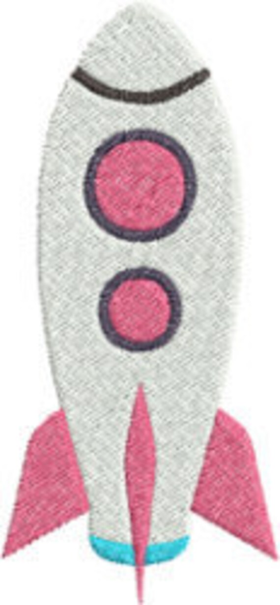 Spaceship rocket machine embroidery design 2/3/4 inch instant download ...