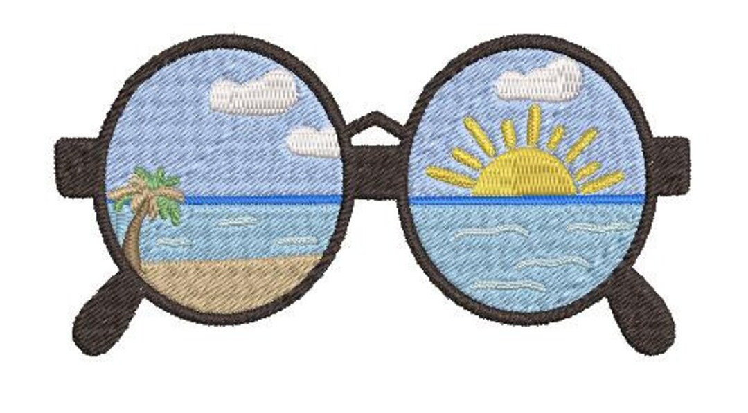 Sunglasses Machine Embroidery Design, Embroidery Pattern, Beach ...