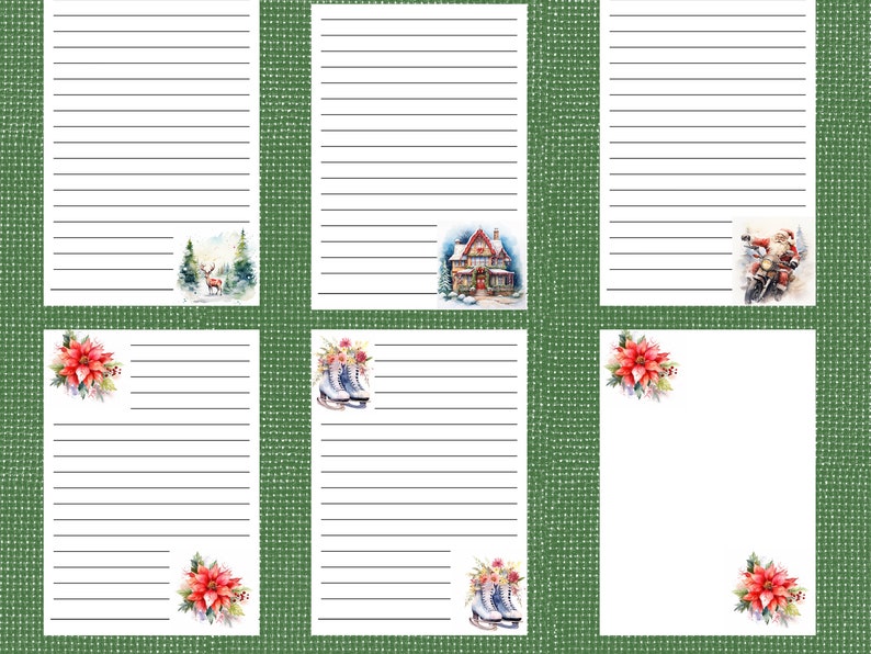 Christmas Printable Stationary Printable Writing Paper - Etsy