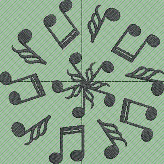 Music Notes Machine Embroidery Design Embroidery Designs | Etsy
