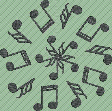 Music Notes, Machine Embroidery Design, Embroidery Designs, Embroidery ...