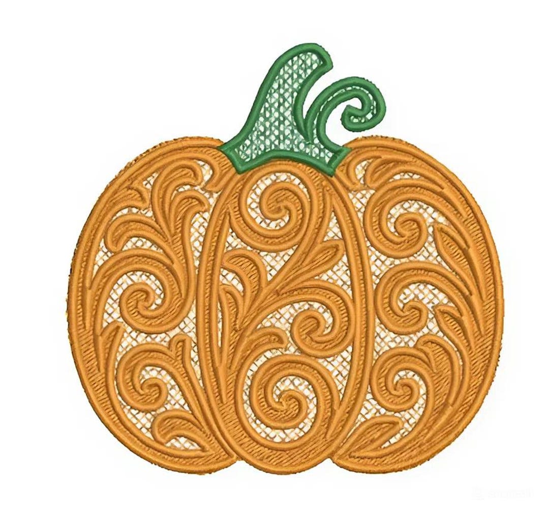 FSL Pumpkin Embroidery Design - Free Standing Lace Fall Decoration ...