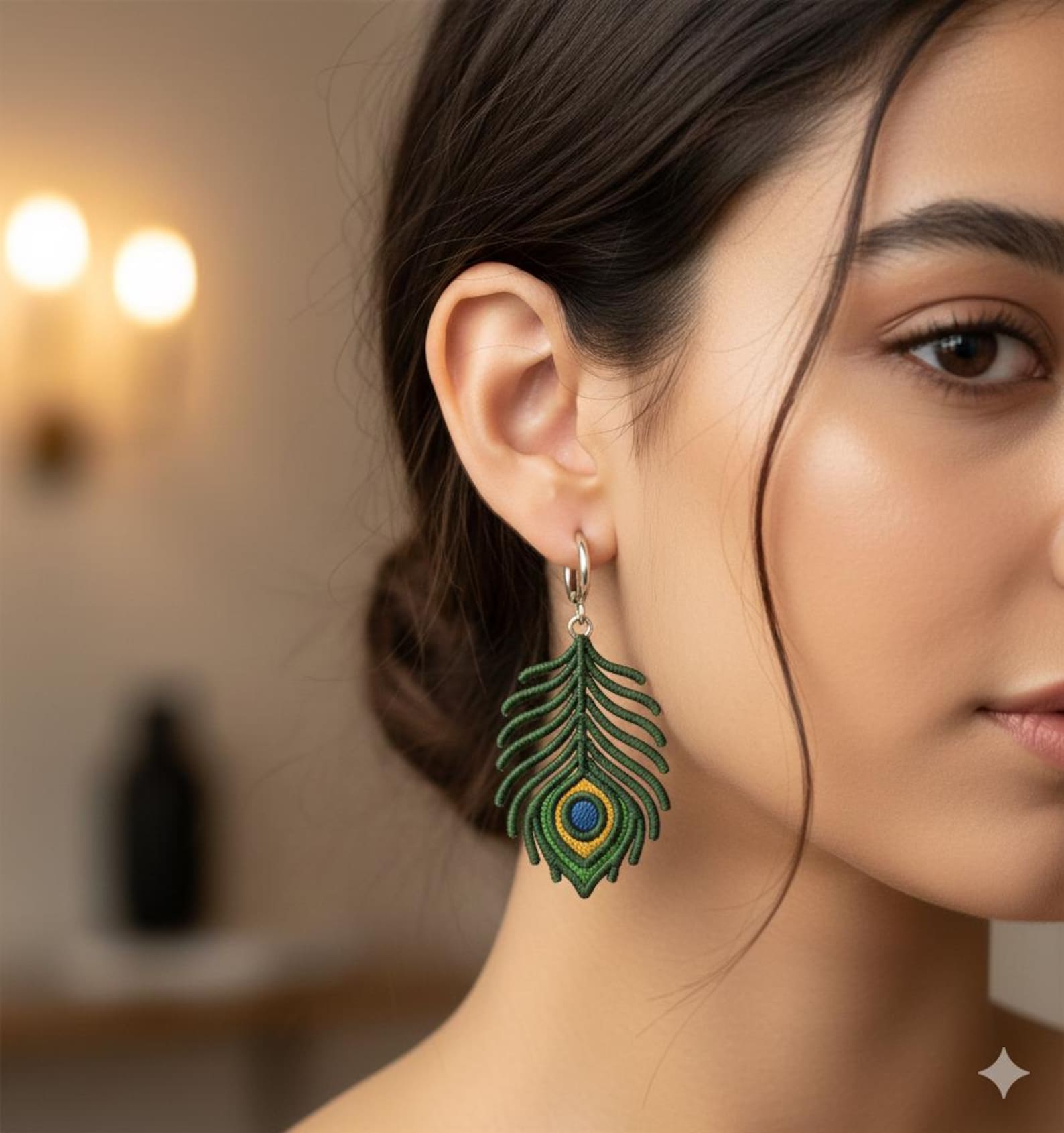 FSL Peacock Feather Earring Embroidery Design - Lace Jewelry Pendant ...