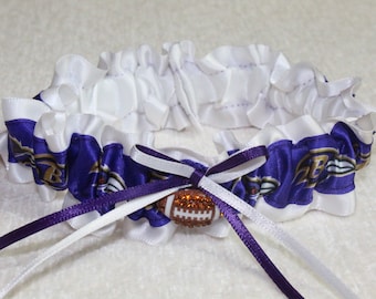 Baltimore Ravens Inspired White Lace Football Wedding Garter Belt Set ...