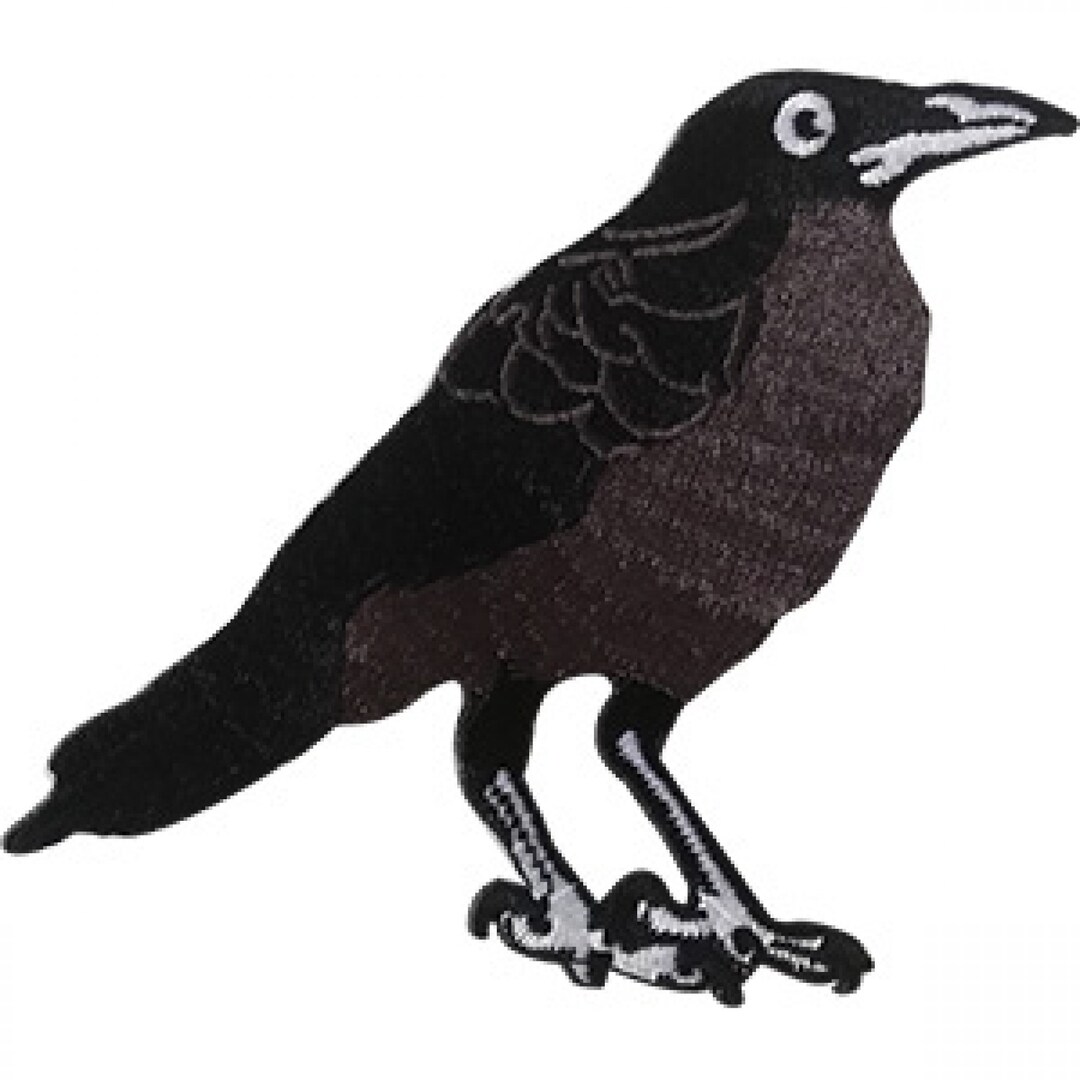 Blackbird / Crow / Raven Embroidered Patch, Iron on Applique, Gothic ...