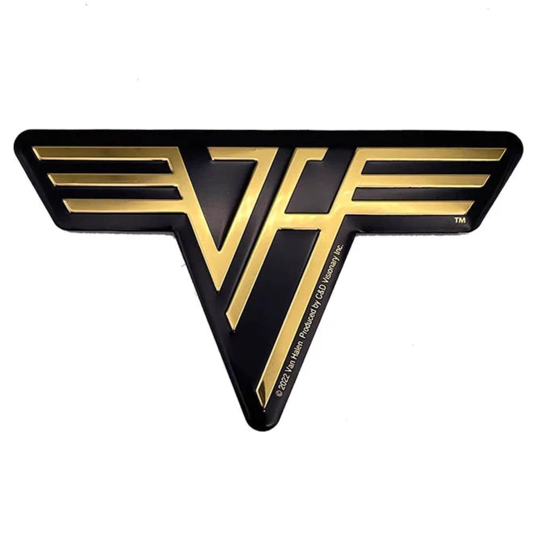 Van Halen Gold Metal Logo Sticker | Band Sticker | Bumper Sticker ...
