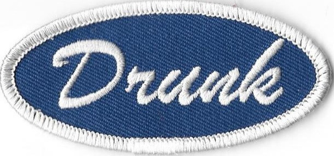 Drunk Name Tag Embroidered Patch/iron-on Applique Badge - Etsy