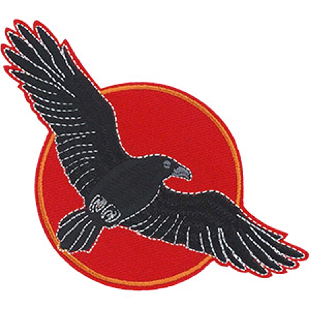 Raven Over Red Sun Embroidered Patch / Iron on Applique - Etsy